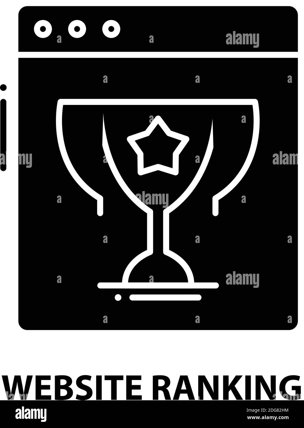 website ranking icon, black vector sign with editable strokes, concept ...