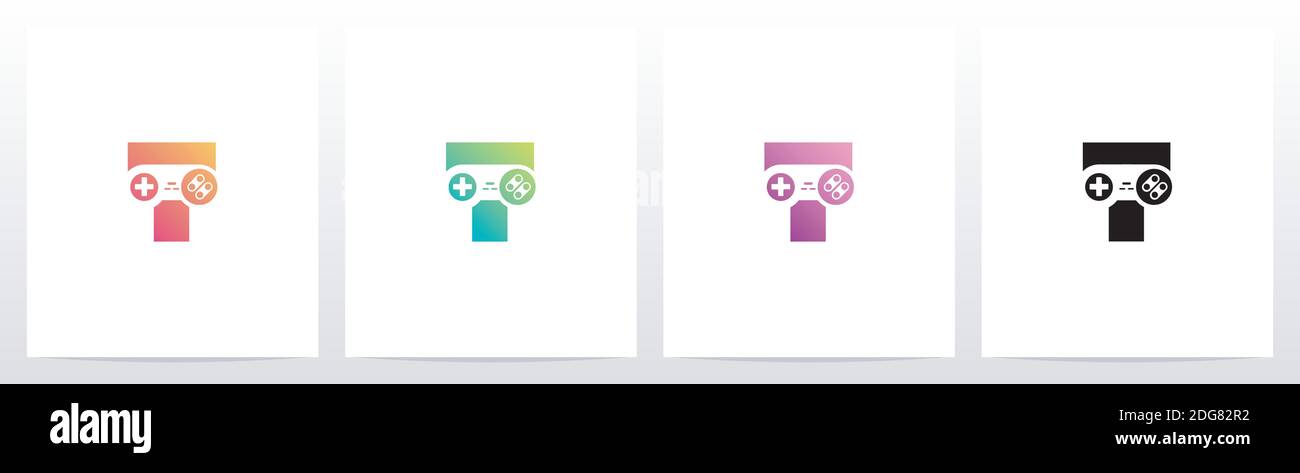 Game Controller On Letter Logo Design T Stock Vector Image & Art - Alamy