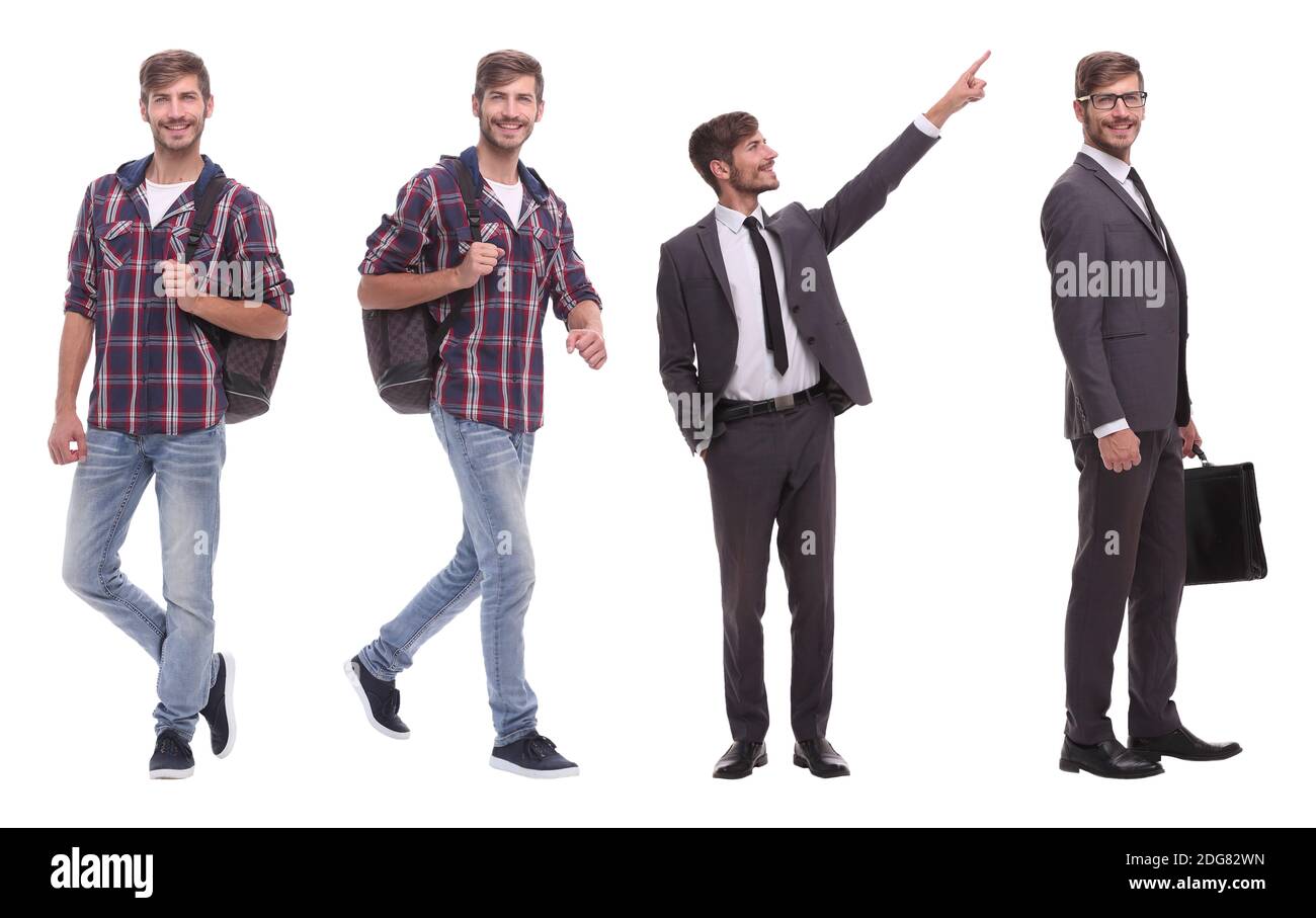 photo collage of a successful young man Stock Photo - Alamy