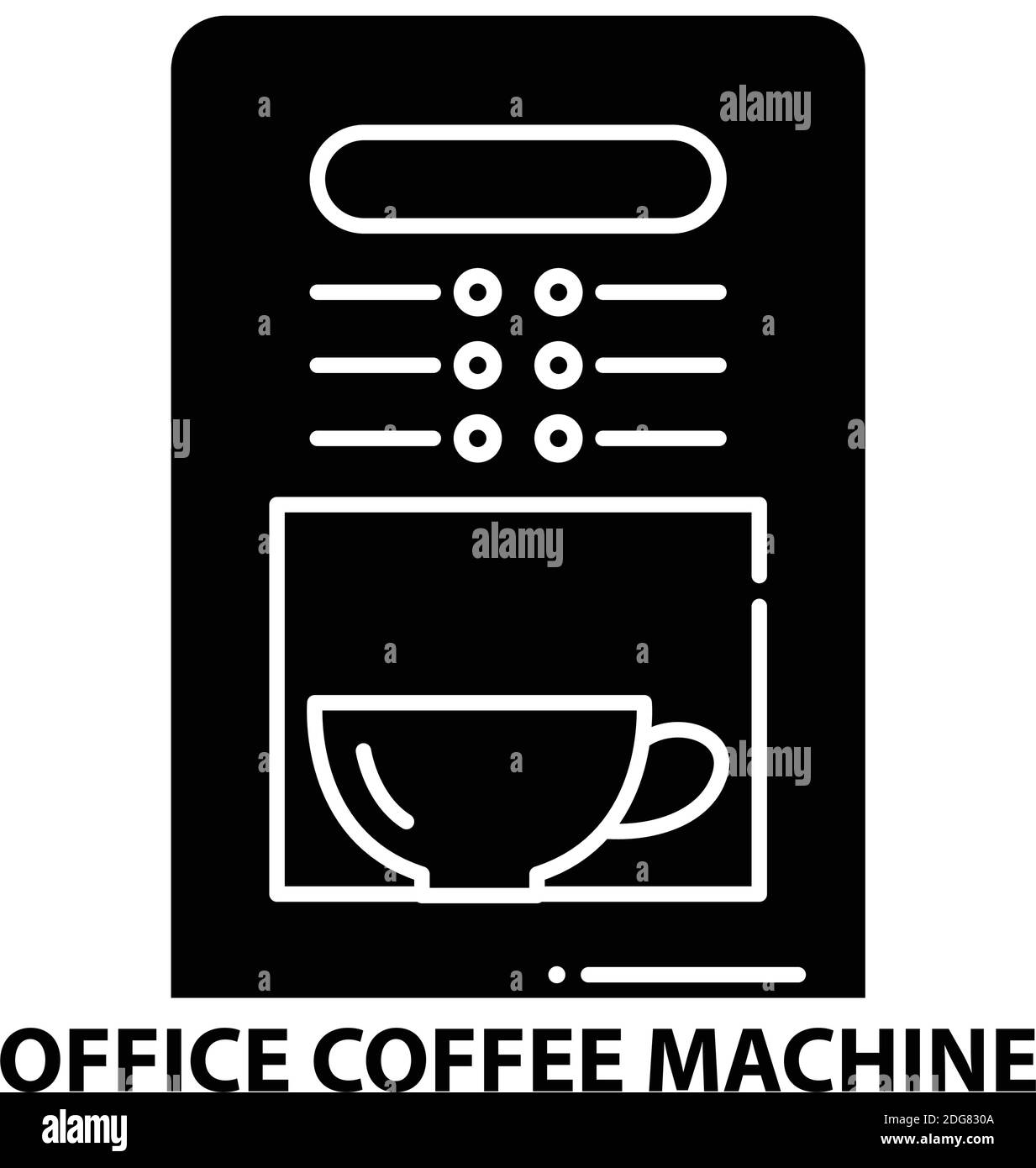 office coffee machine icon, black vector sign with editable strokes ...