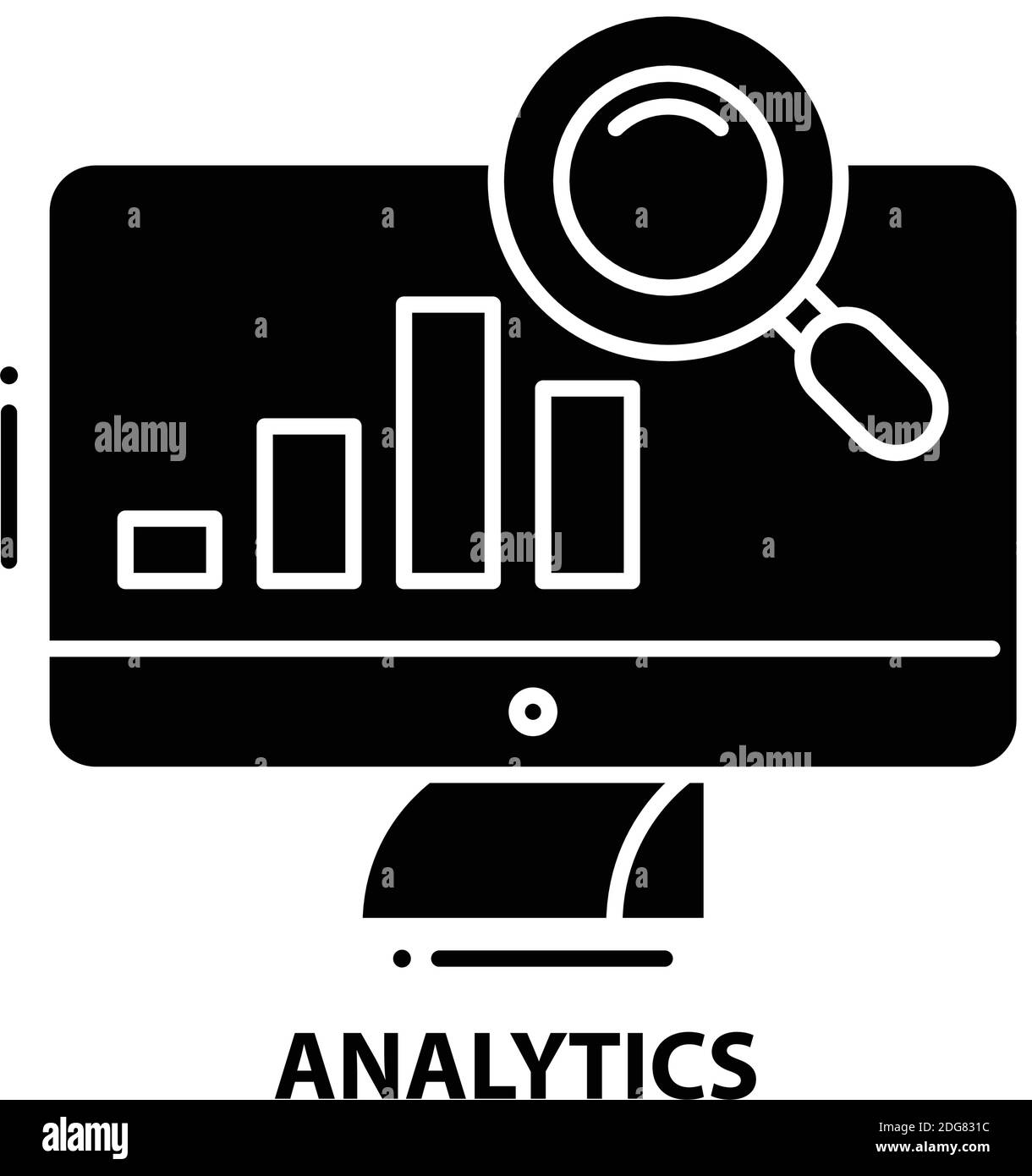 analytics icon, black vector sign with editable strokes, concept symbol ...