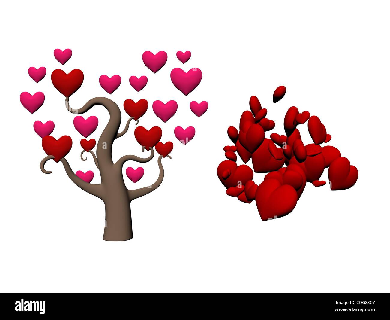 Love tree with heart leaves - 3d render Stock Photo - Alamy