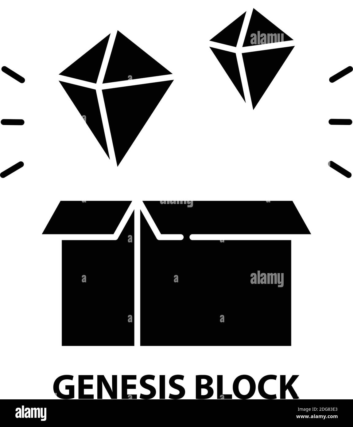 genesis block icon, black vector sign with editable strokes, concept ...