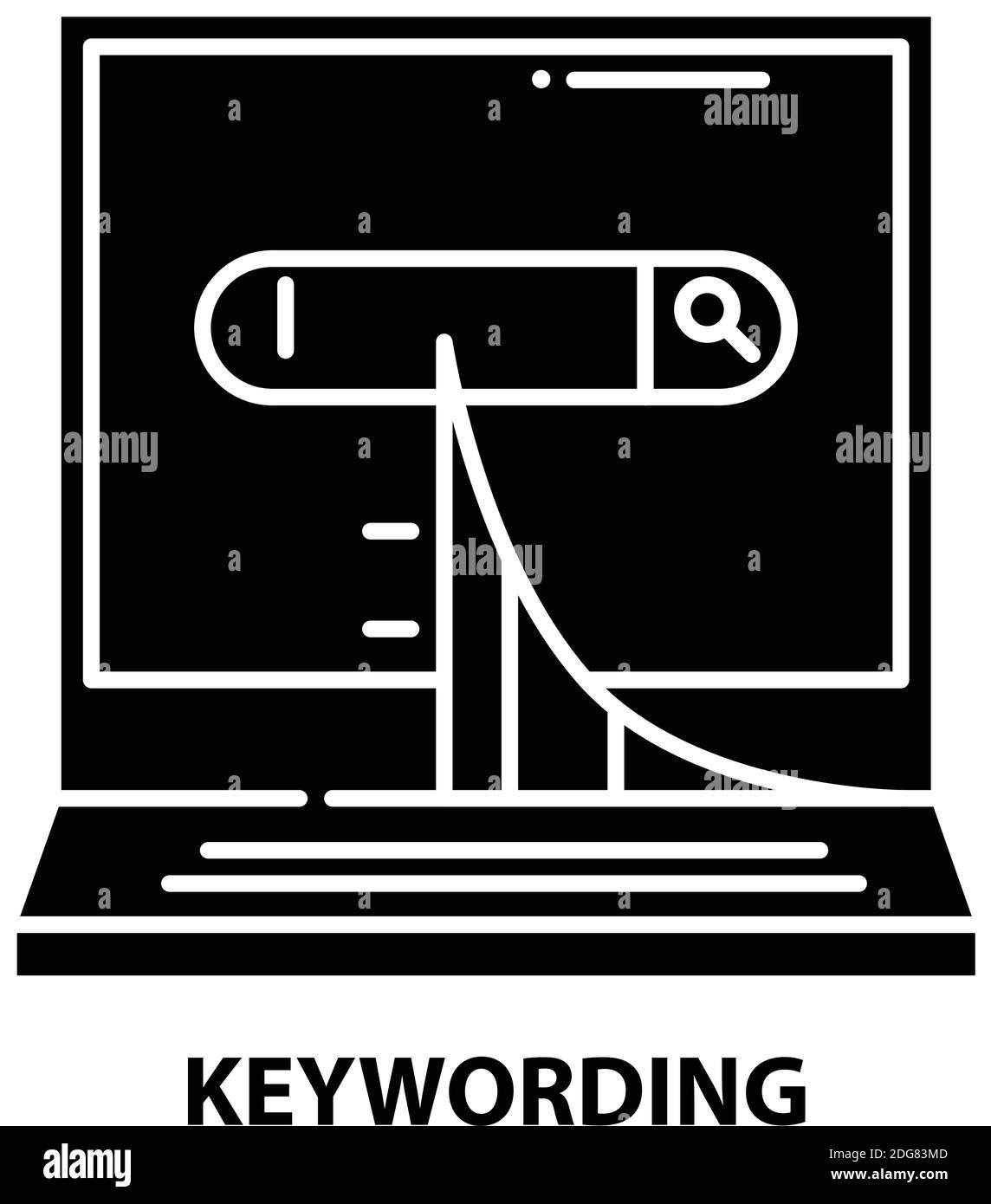 keywording symbol icon, black vector sign with editable strokes ...