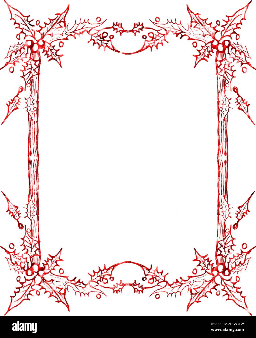 Black And White Holly Border