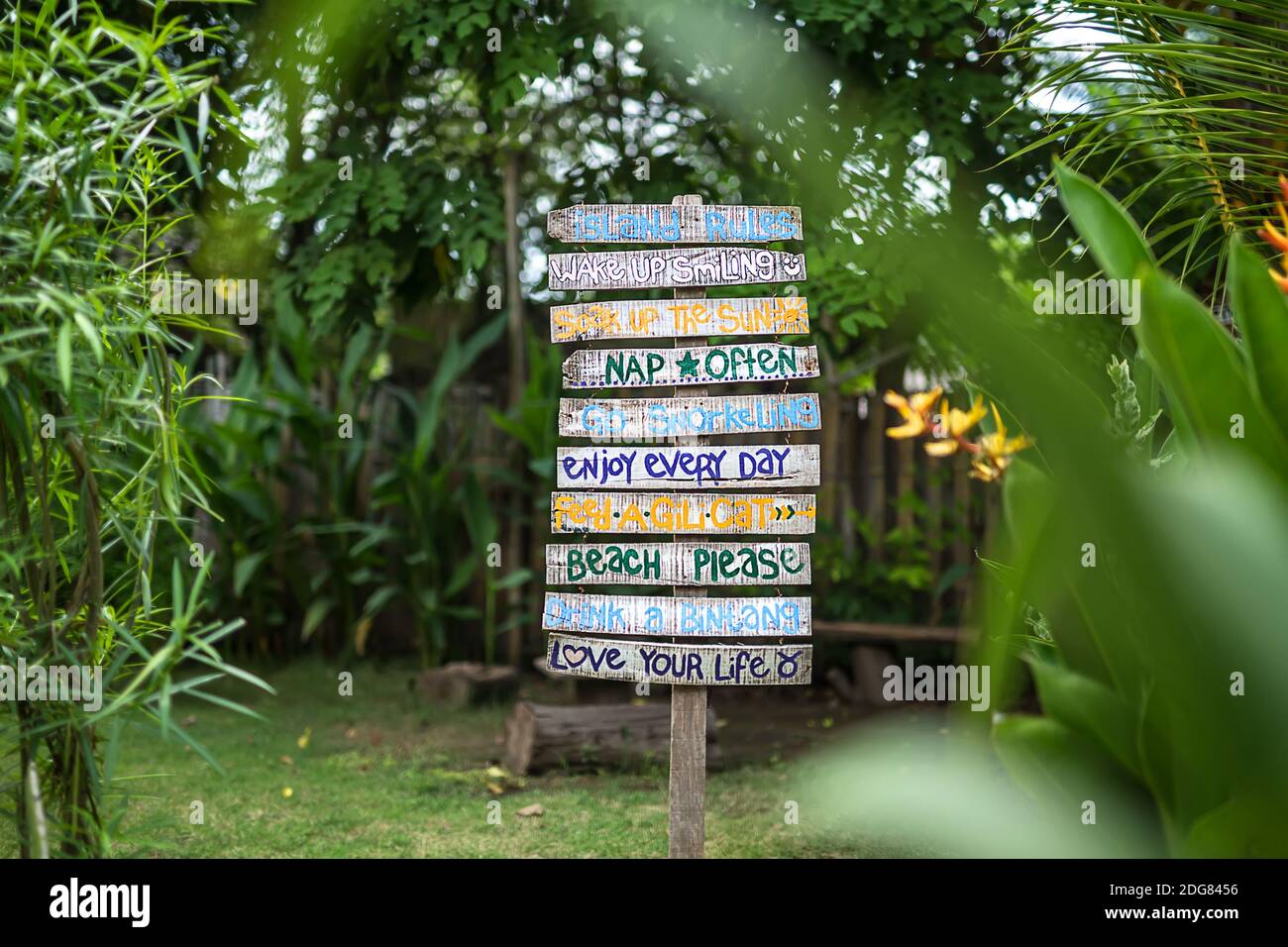 Colorful wooden signboard Stock Photo - Alamy
