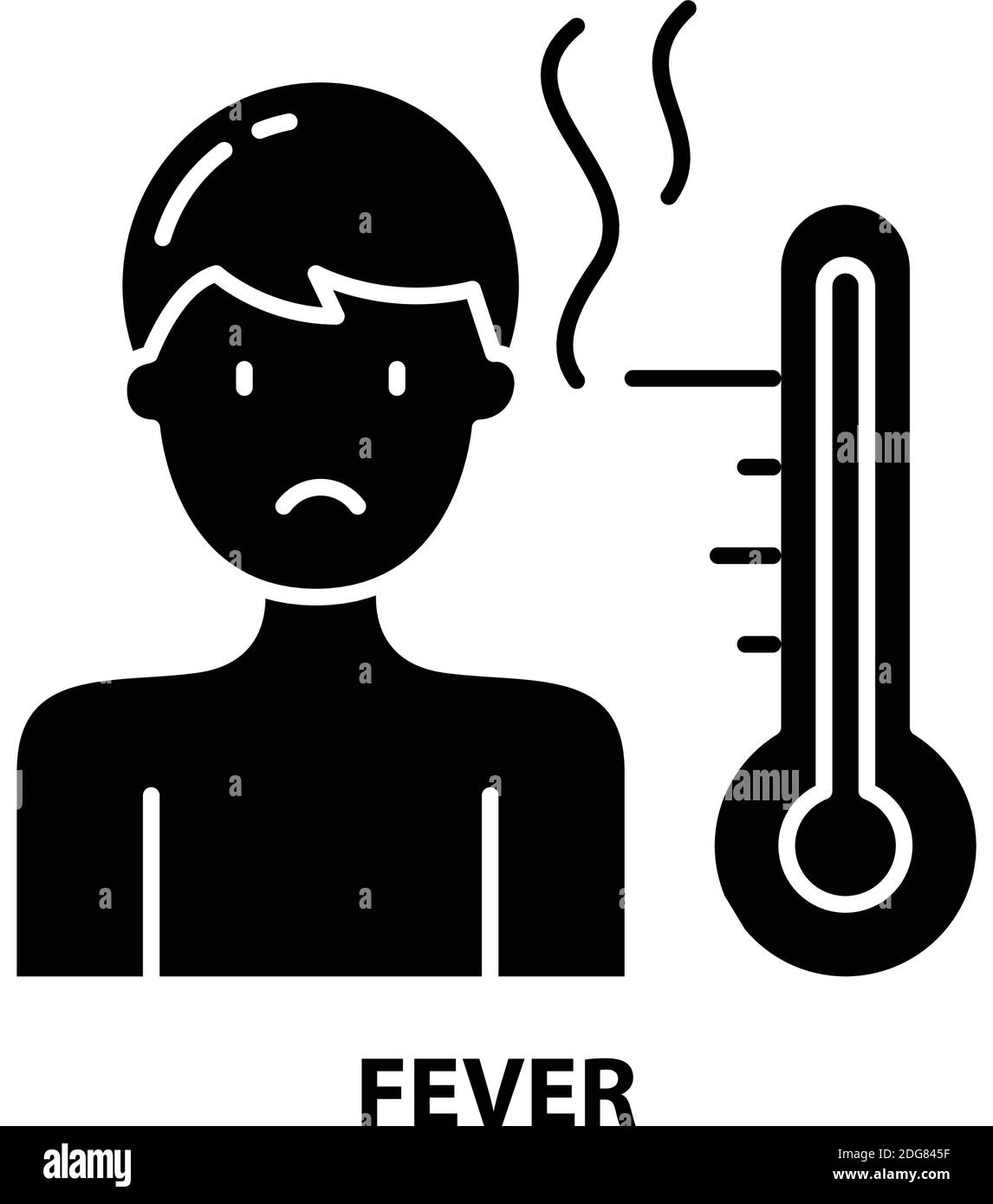 fever icon, black vector sign with editable strokes, concept ...