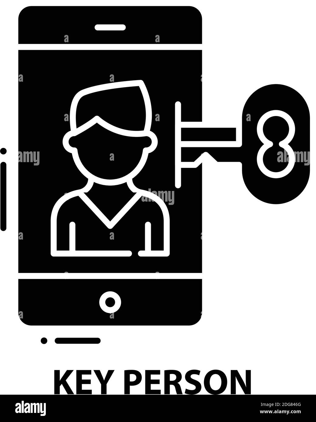 key person symbol icon, black vector sign with editable strokes ...