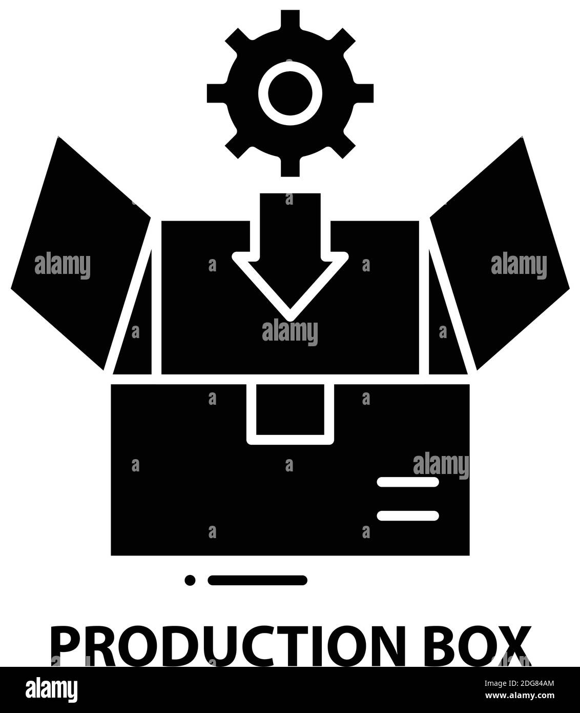 production box icon, black vector sign with editable strokes, concept ...