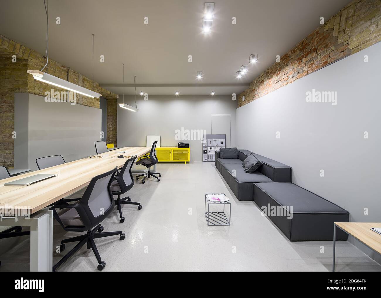 Office in loft style Stock Photo - Alamy
