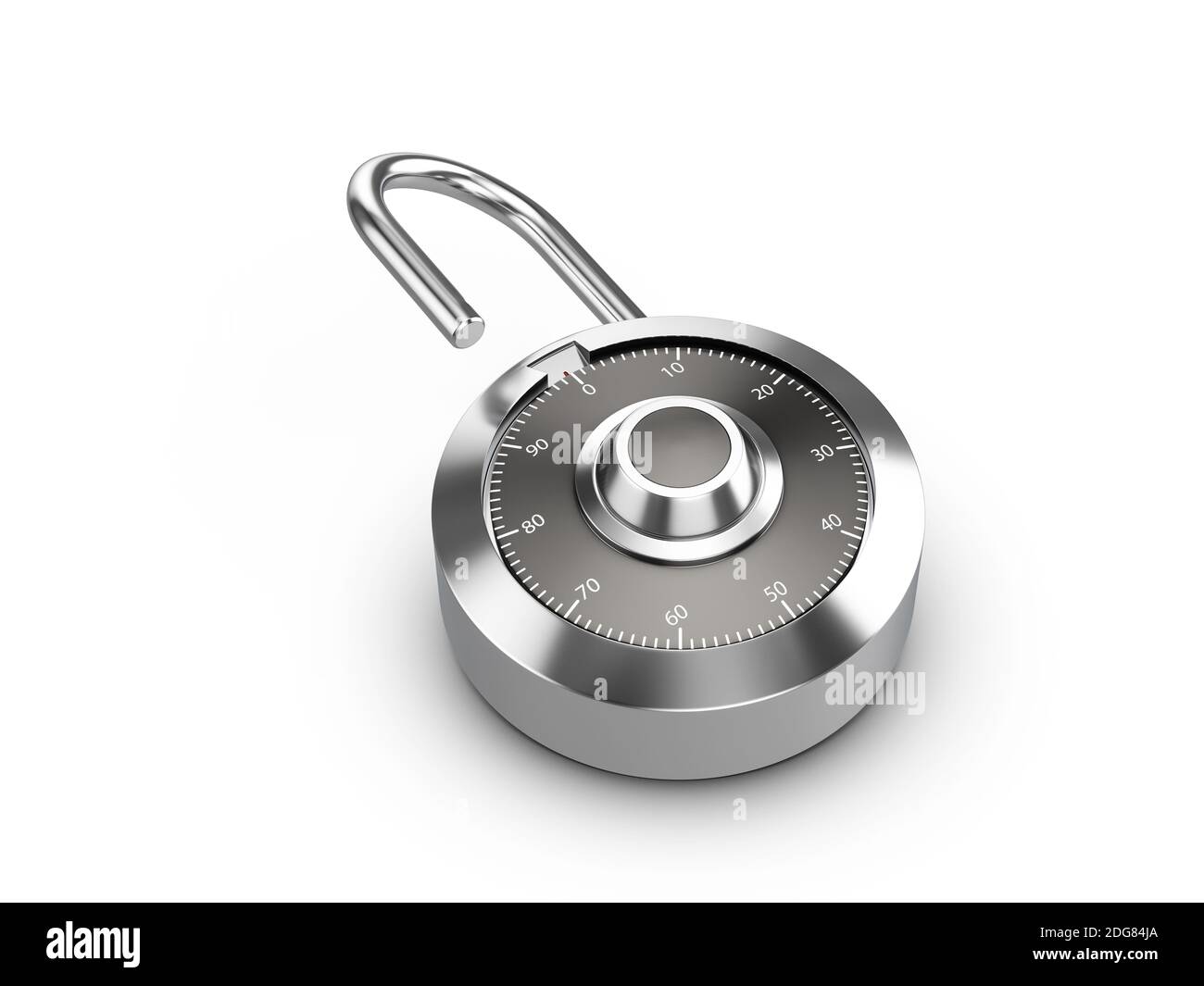 Padlock combination lock on a white background. 3d illustration Stock ...