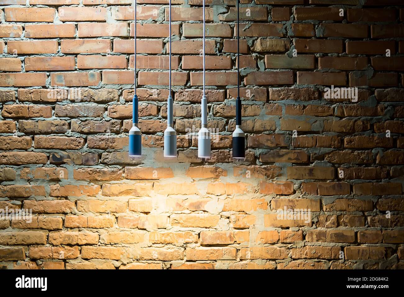 Luminous lamps in loft style Stock Photo - Alamy