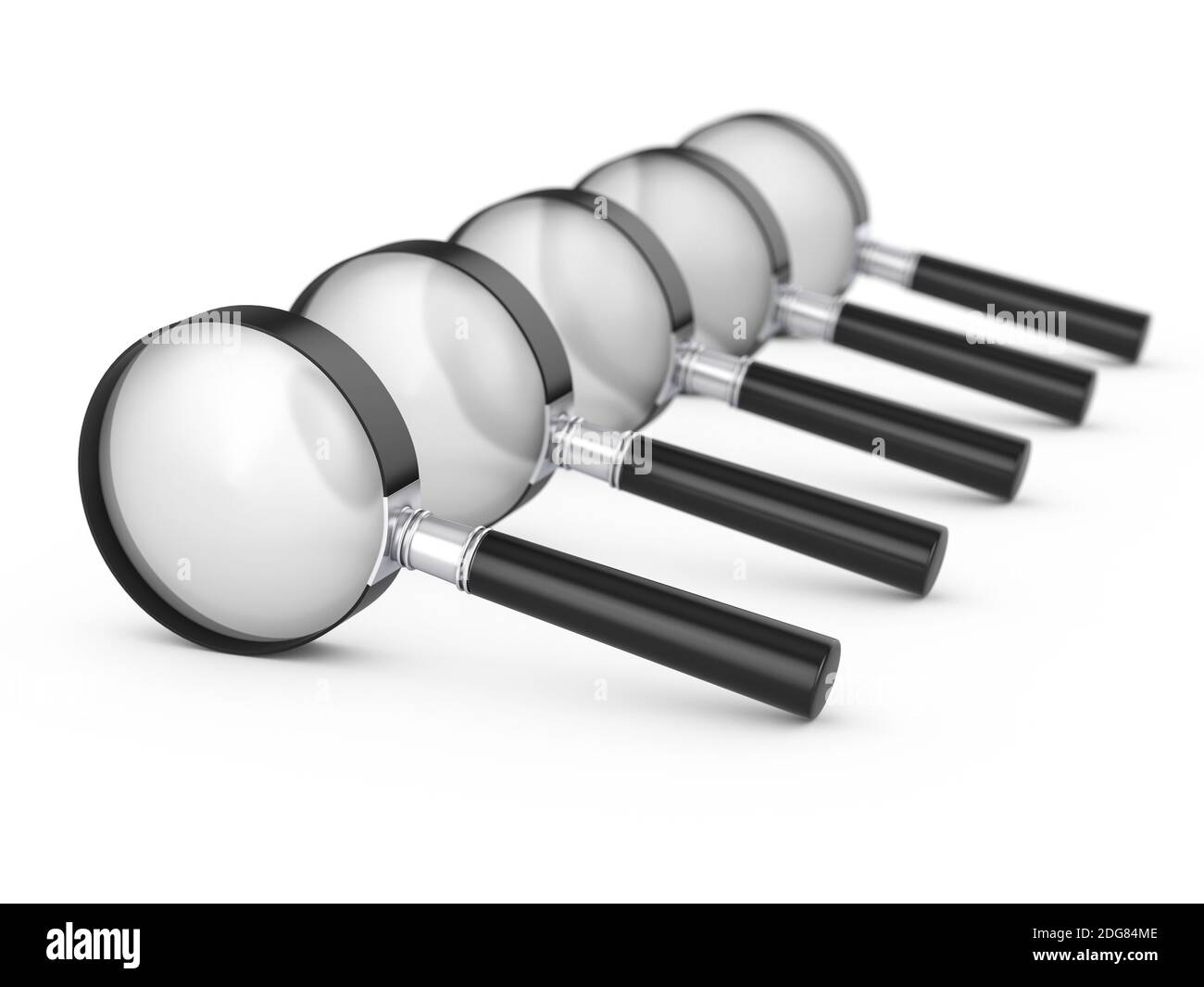 Magnifiers on a white background. 3d illustration Stock Photo - Alamy