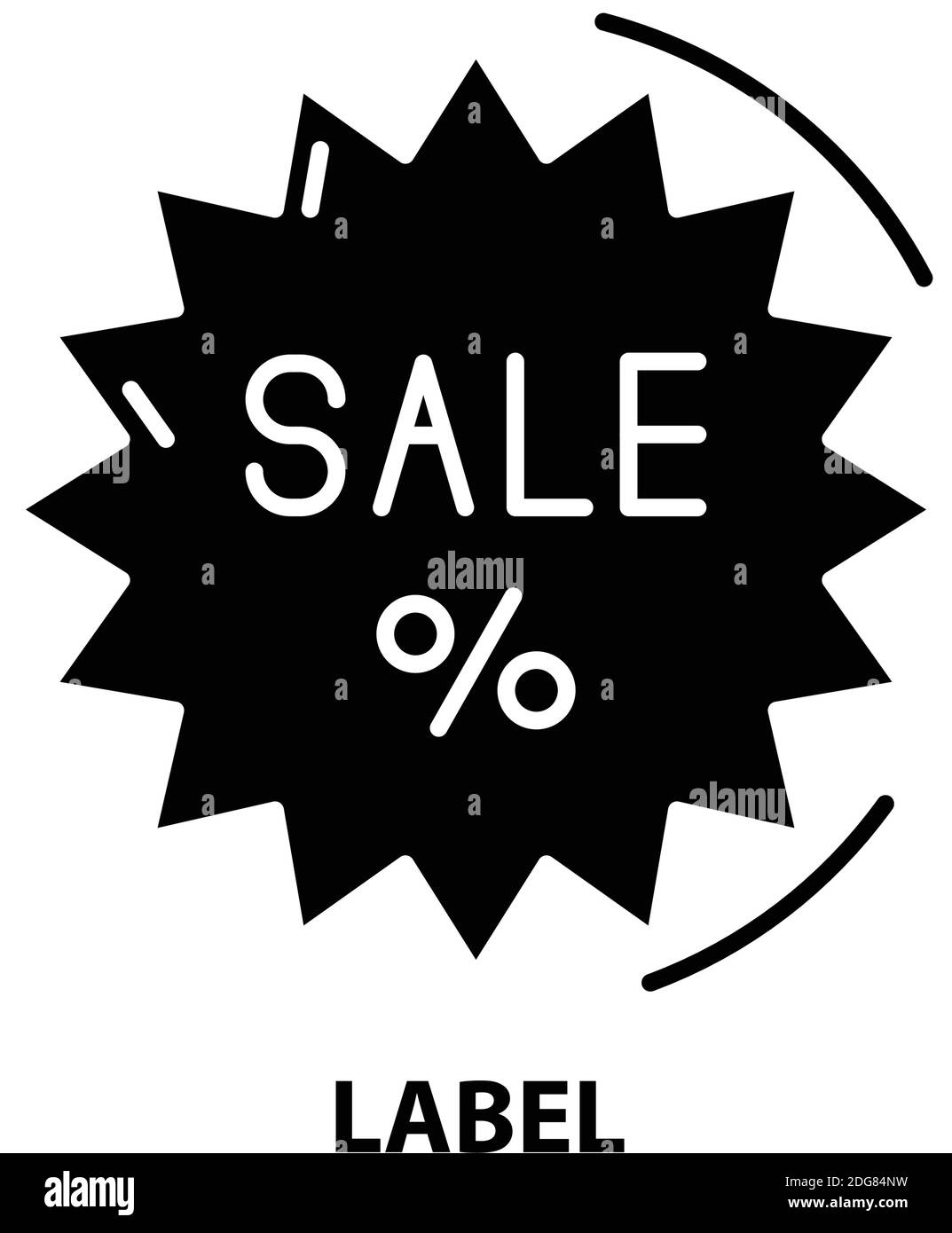 label icon, black vector sign with editable strokes, concept ...