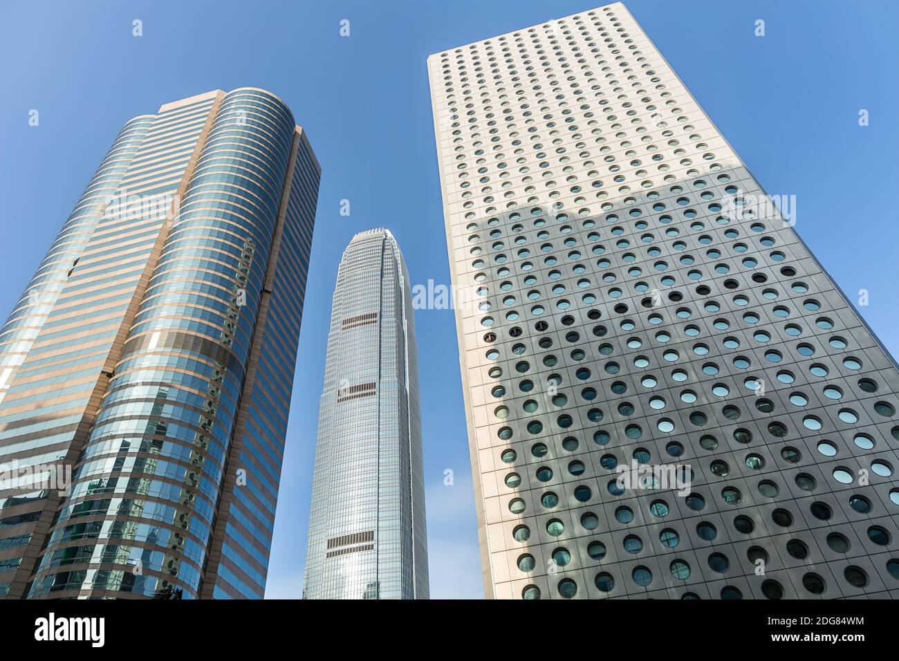 Tops of skyscrapers and blue sky Stock Photo - Alamy