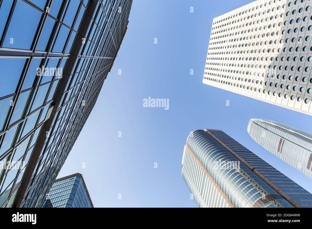 Tops of skyscrapers and blue sky Stock Photo - Alamy