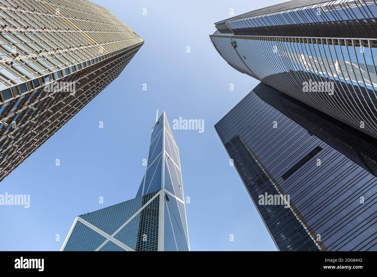 Tops of skyscrapers and blue sky Stock Photo - Alamy