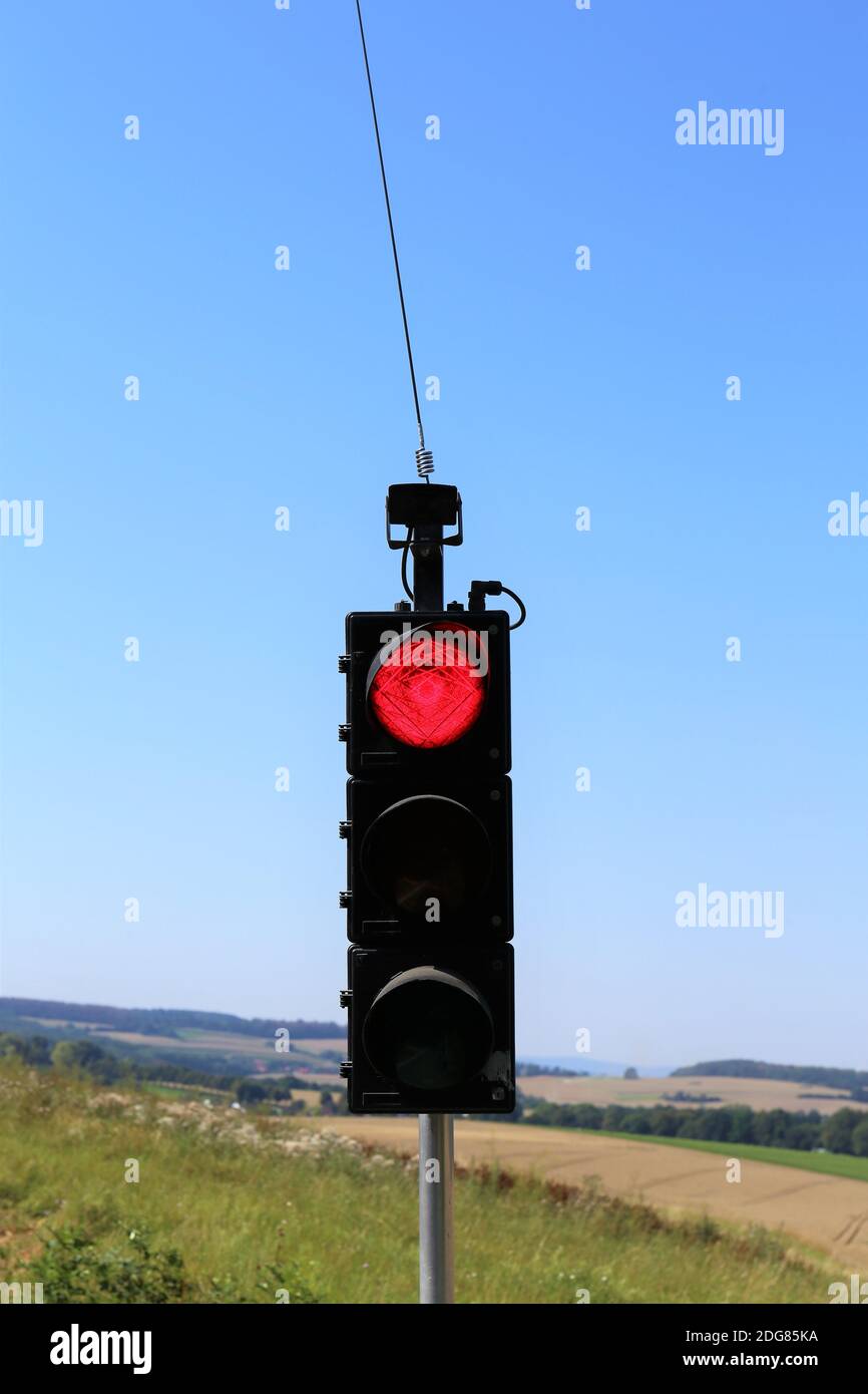 red traffic light Stock Photo - Alamy