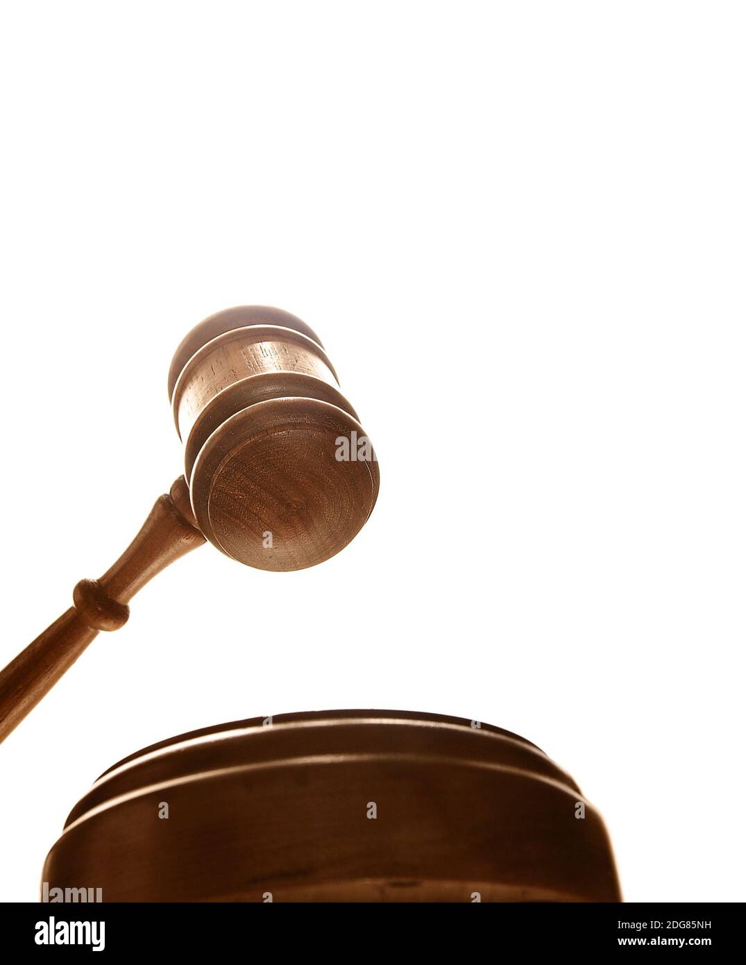 Judges court gavel from below Stock Photo - Alamy