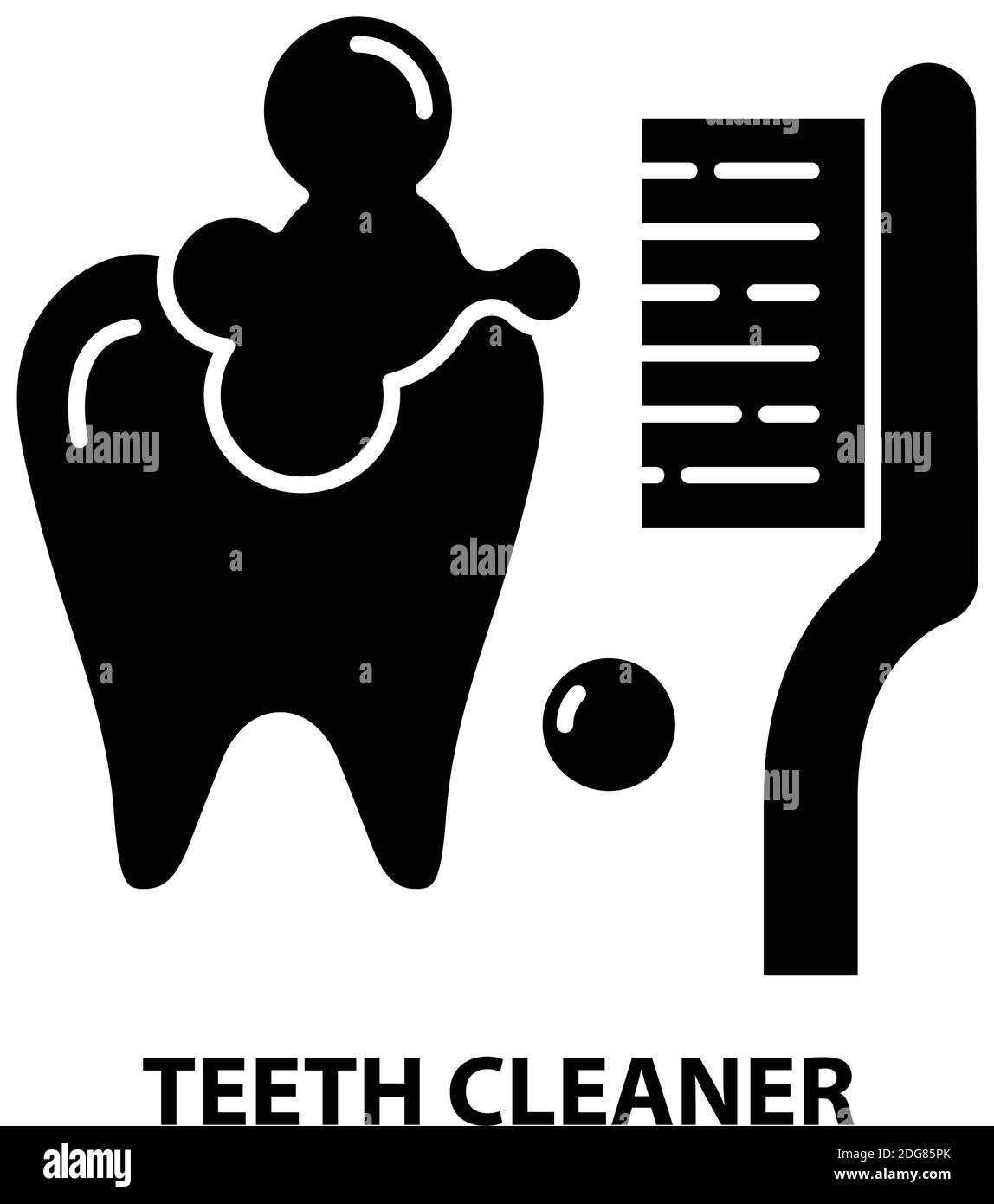 teeth cleaner icon, black vector sign with editable strokes, concept ...