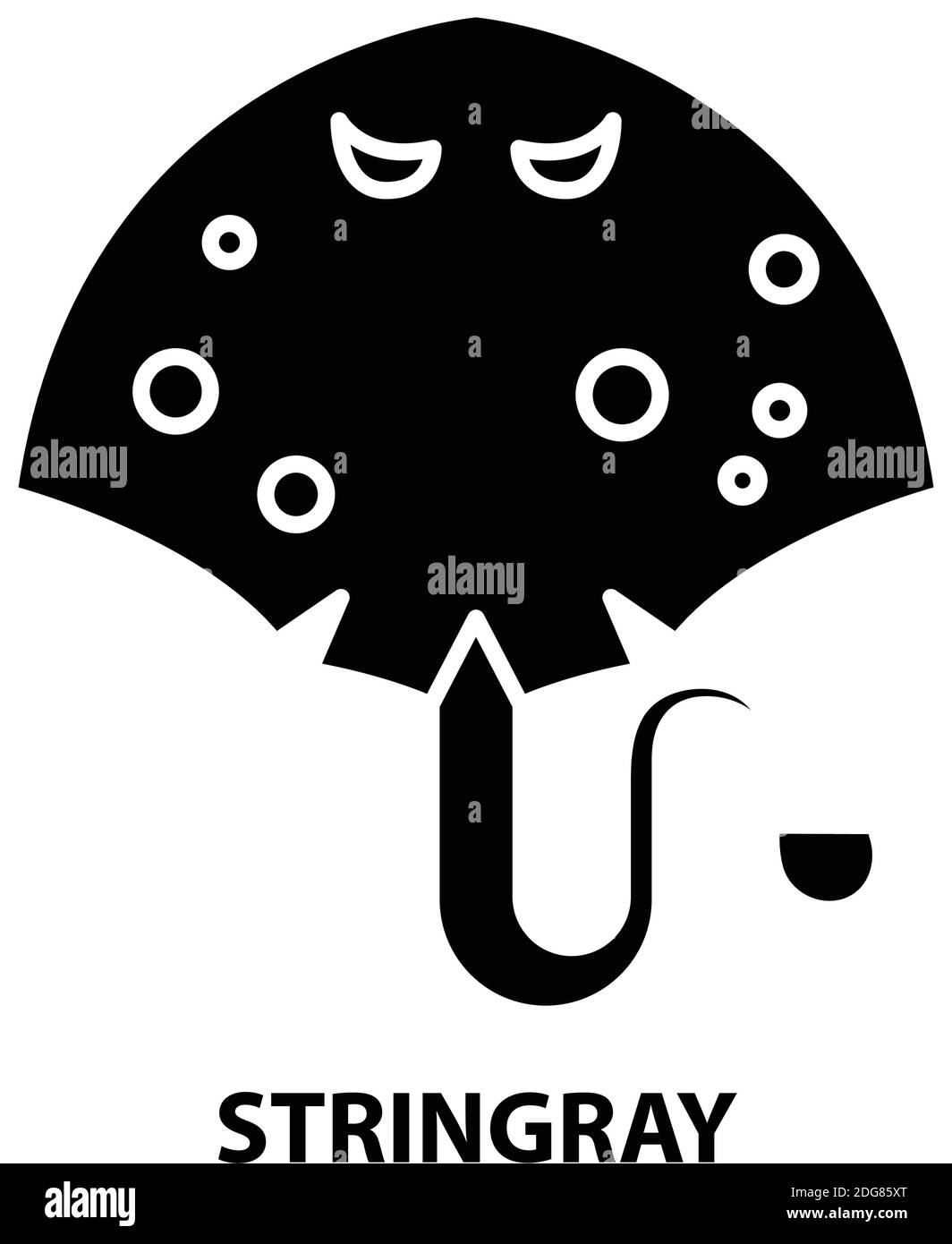 stringray icon, black vector sign with editable strokes, concept ...