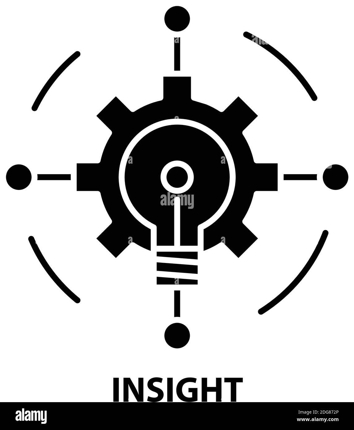 insight icon, black vector sign with editable strokes, concept ...