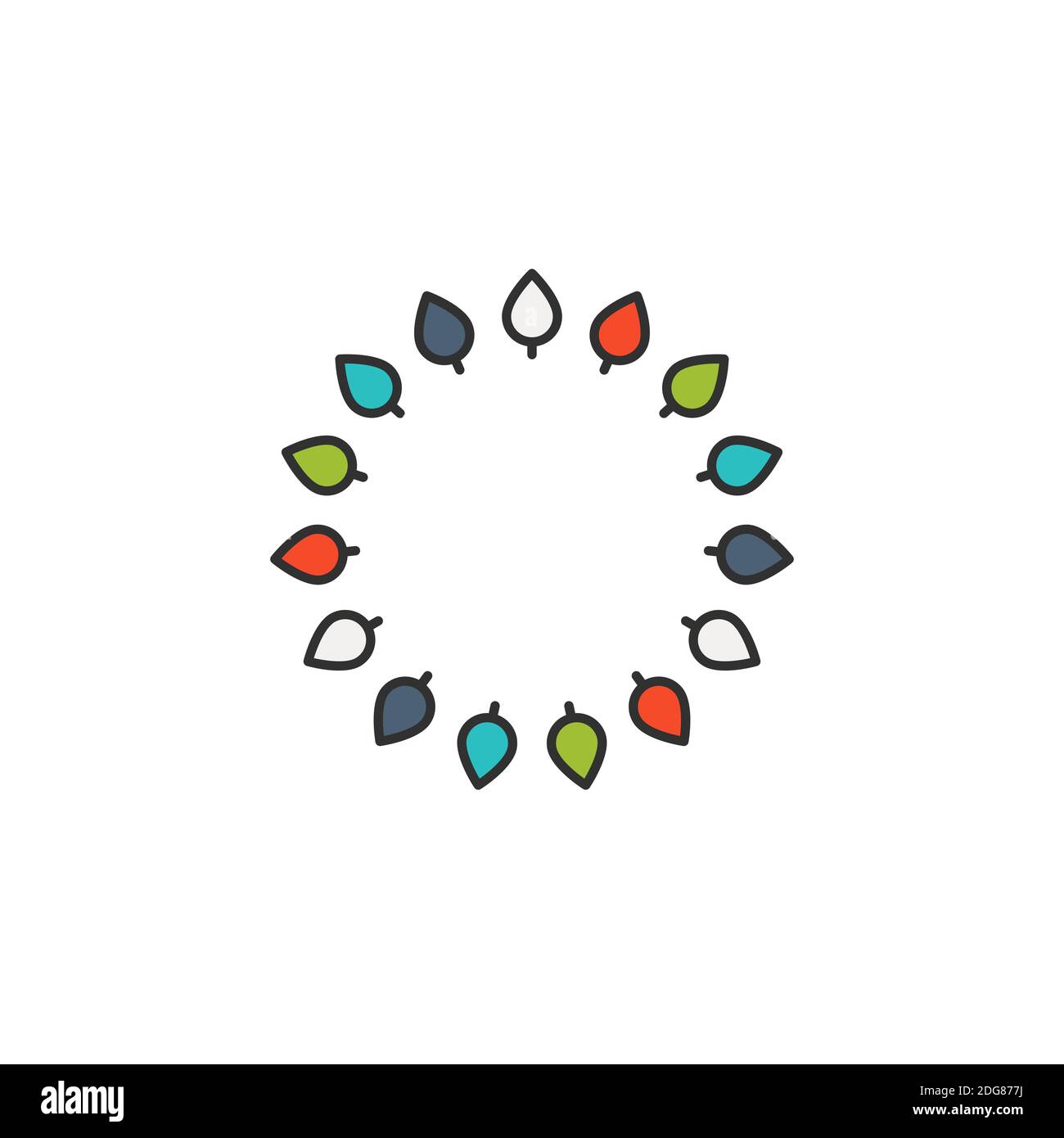 Abstract sun cycle colored logo design template. Geometric leaf circle ...