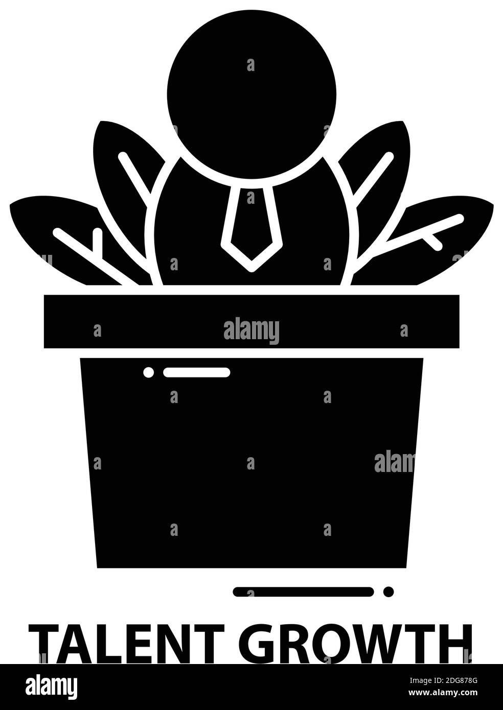 talent growth icon, black vector sign with editable strokes, concept ...