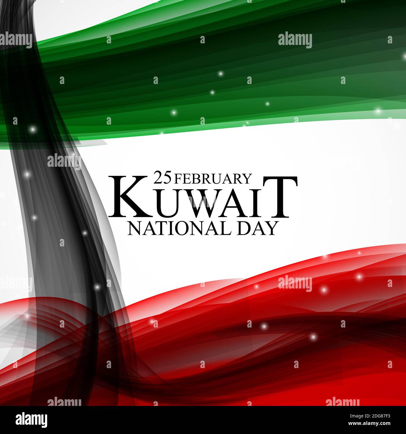 25 february Kuwait national day background Template design for card ...