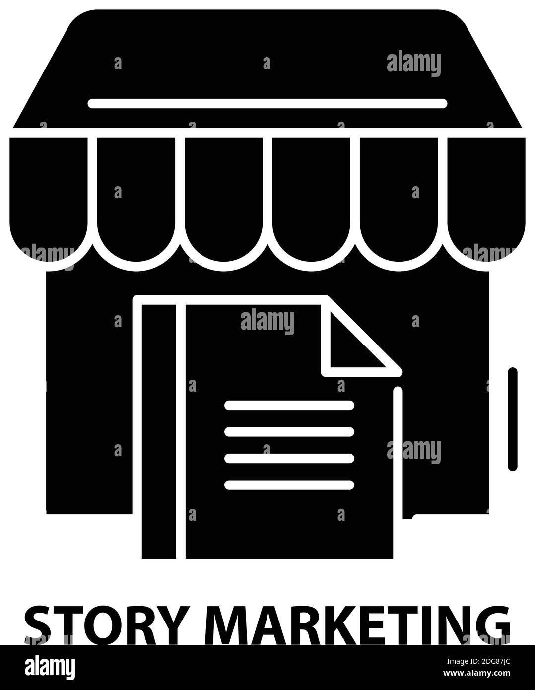 story marketing symbol icon, black vector sign with editable strokes ...