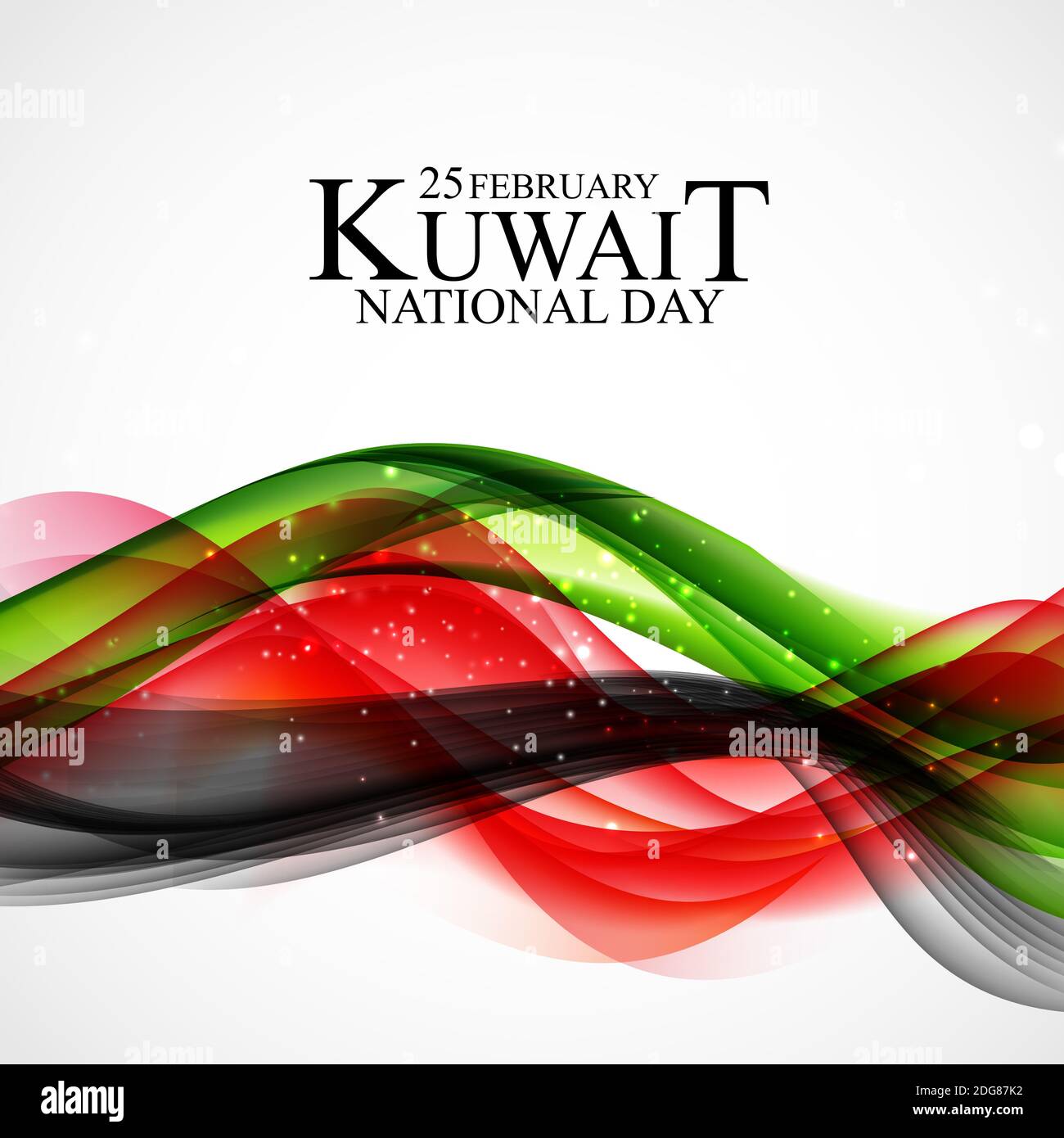 25 february Kuwait national day background Template design for card ...