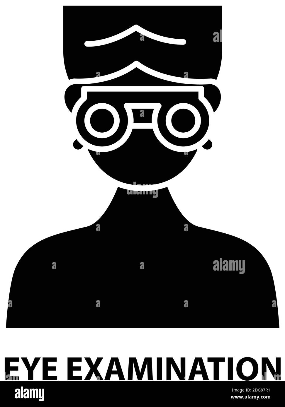 eye examination icon, black vector sign with editable strokes, concept ...