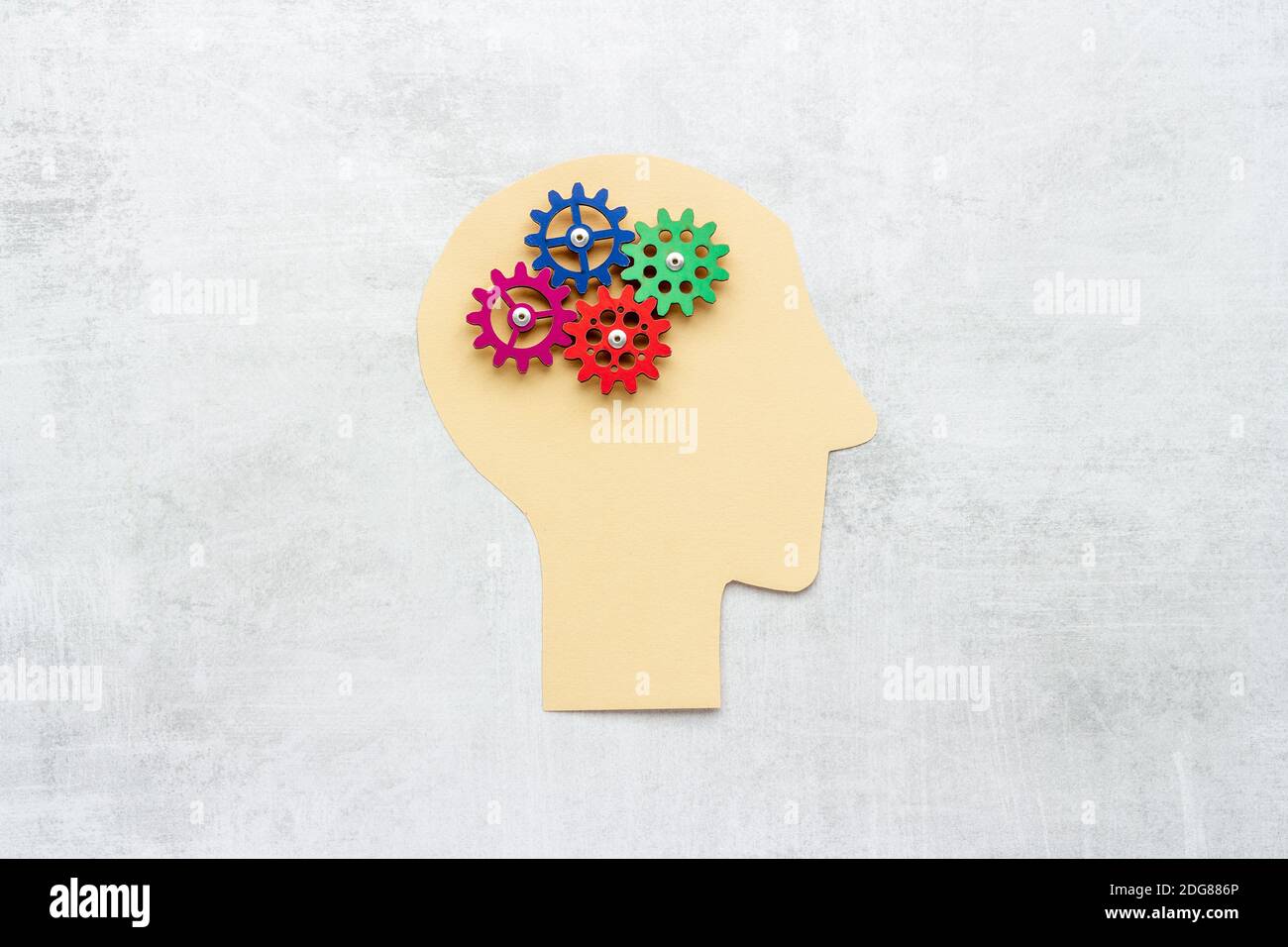 Human brain of gears. Mental work and idea concept Stock Photo - Alamy