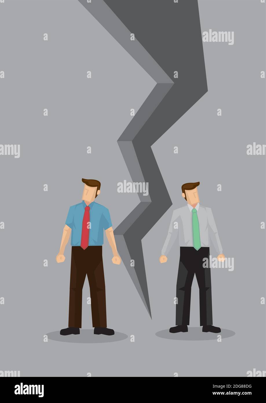 Creative cartoon vector illustration of colleagues turning away from ...