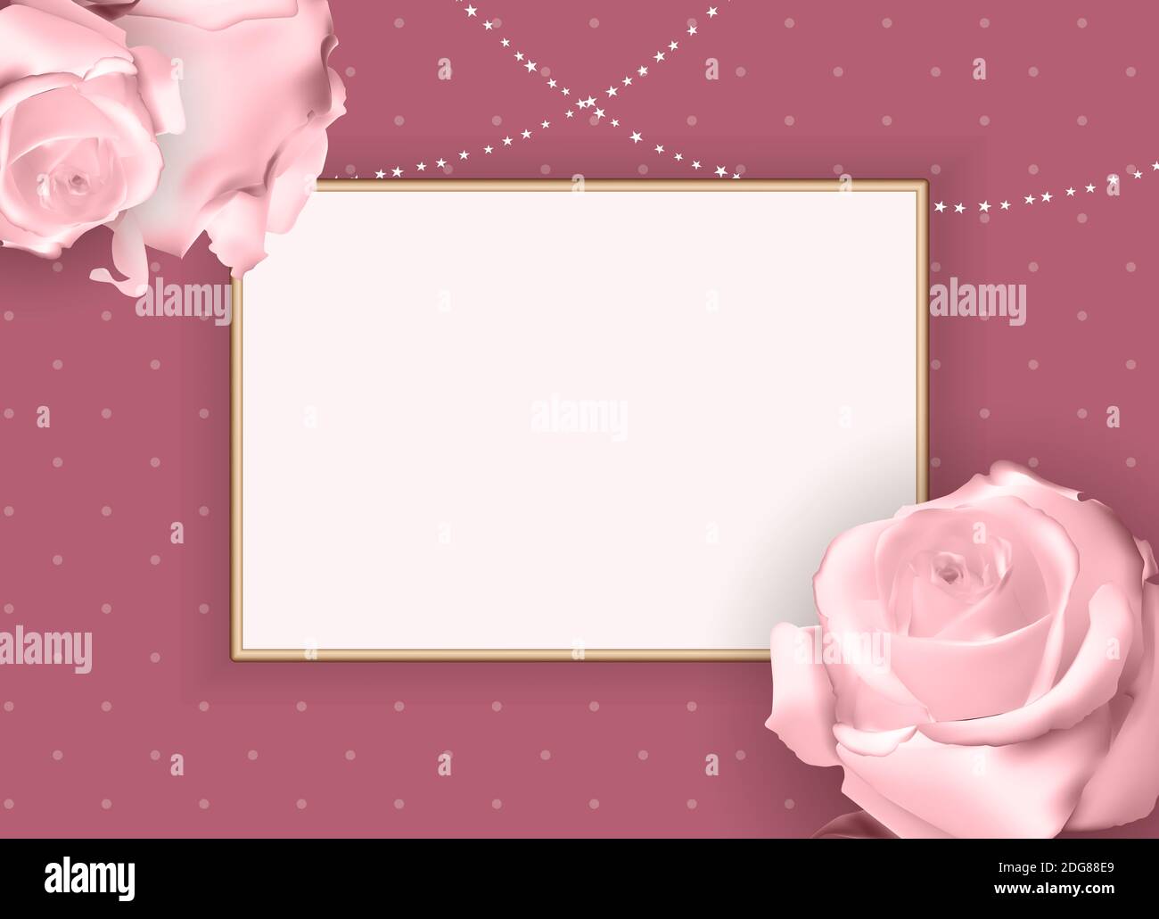 Abstract Empty Frame roth Rose. Illustration Background Stock Photo - Alamy