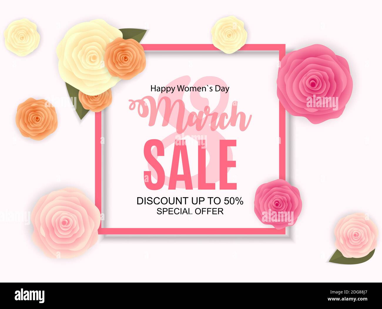 Womens Day, 8 March Sale Spring design with Flower. Illustration Stock ...