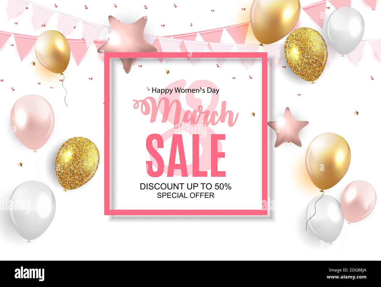 Womens Day, 8 March Sale Spring design with Flower. Illustration Stock ...