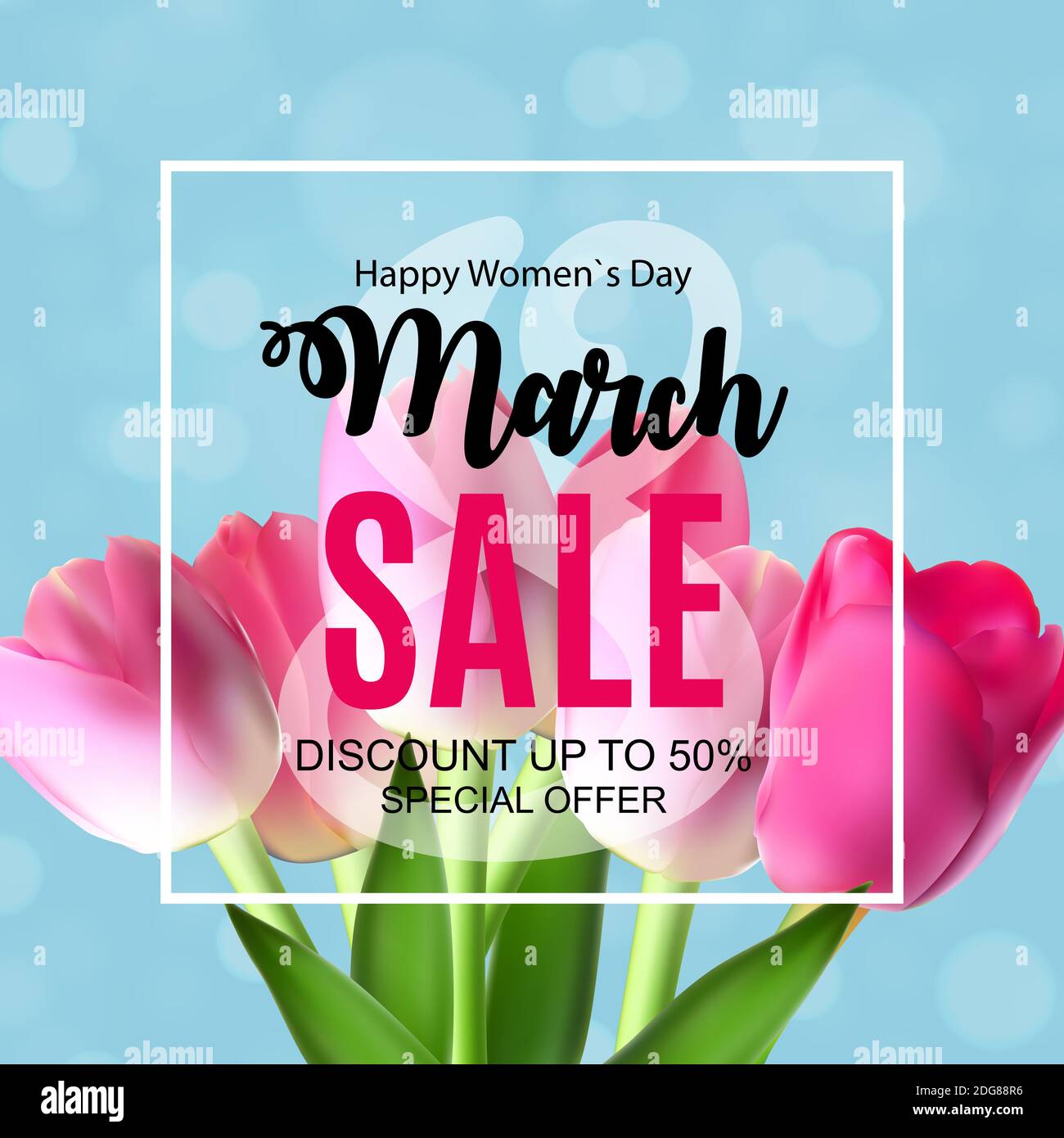 Womens Day, 8 March Sale Spring design with Flower. Illustration Stock ...