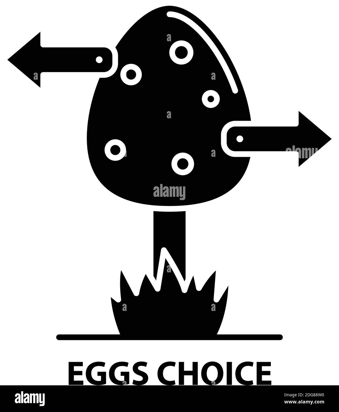 eggs choice icon, black vector sign with editable strokes, concept ...