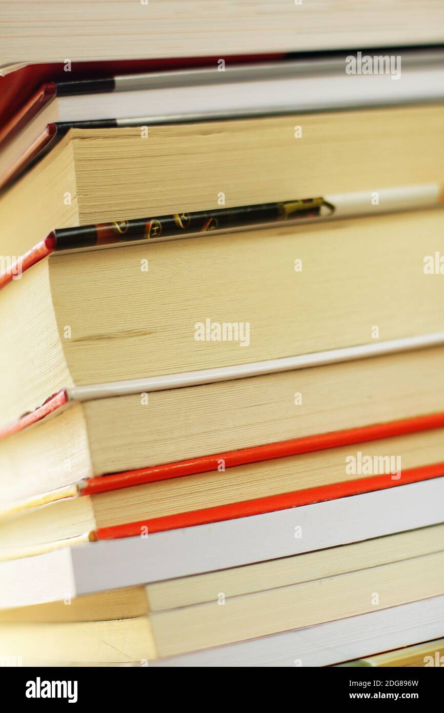 Stack books closeup hi-res stock photography and images - Alamy
