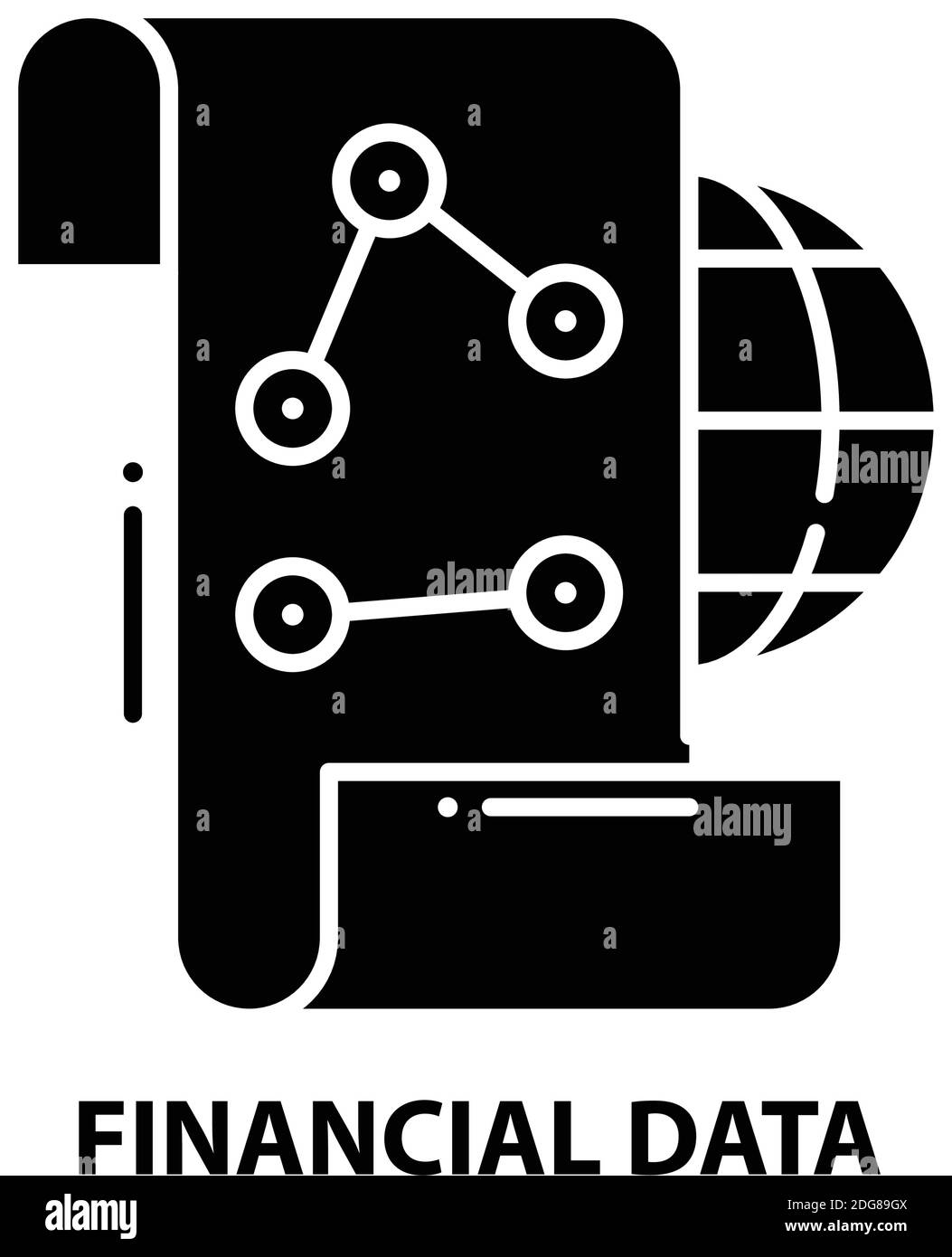 financial data symbol icon, black vector sign with editable strokes ...