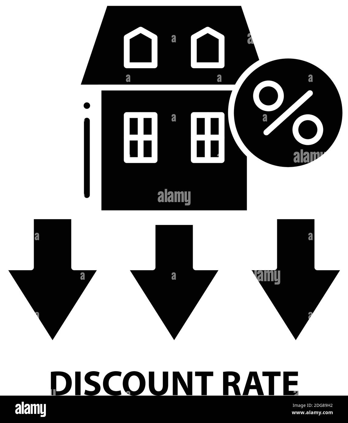 discount rate icon, black vector sign with editable strokes, concept ...