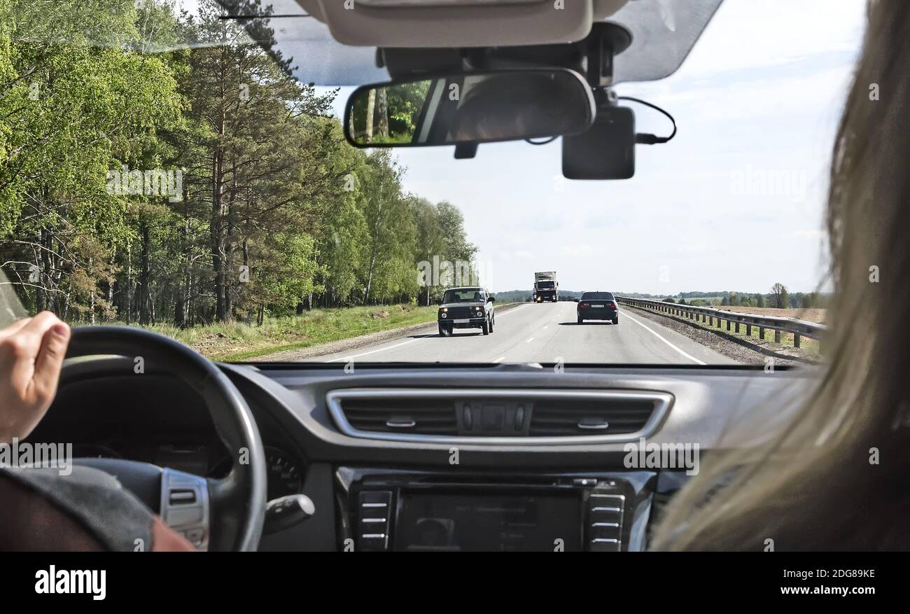 Views of the highway from the car window Stock Photo - Alamy
