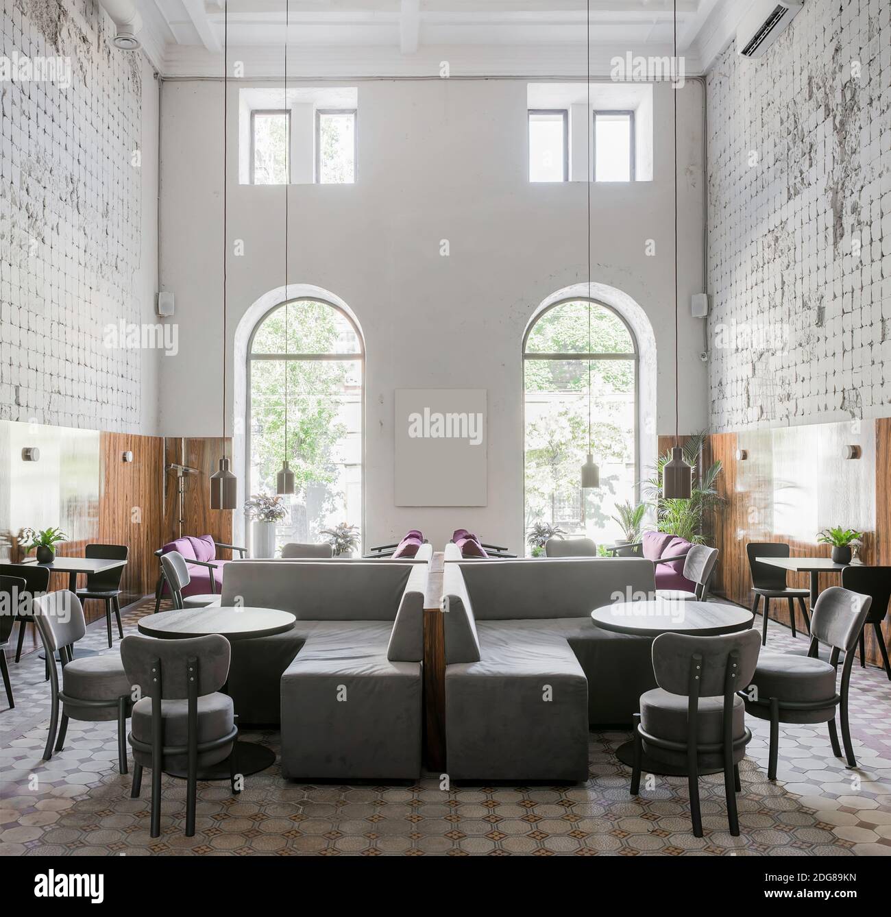 Restaurant in loft style Stock Photo - Alamy