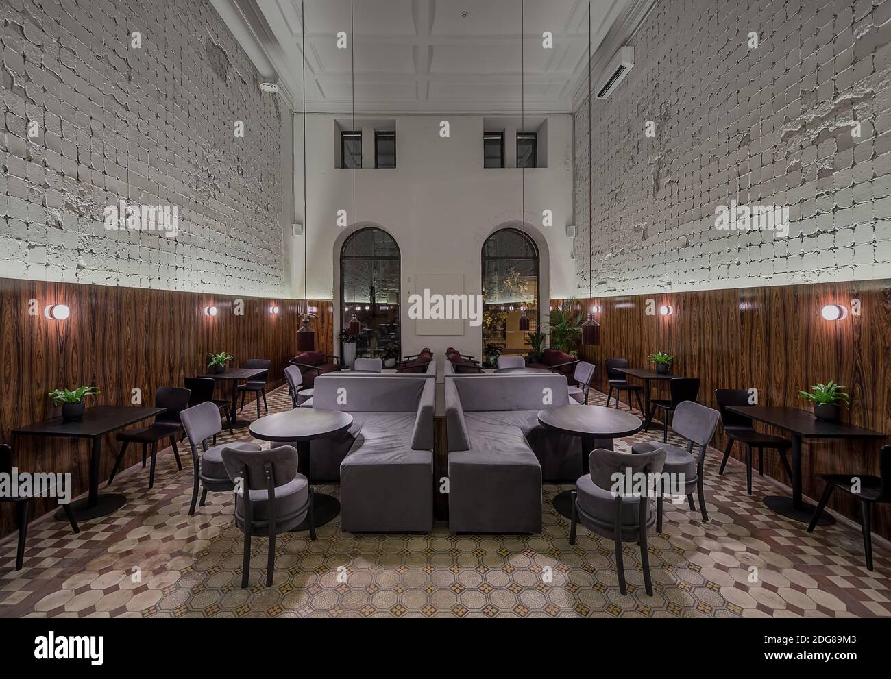 Cafe in loft style Stock Photo - Alamy