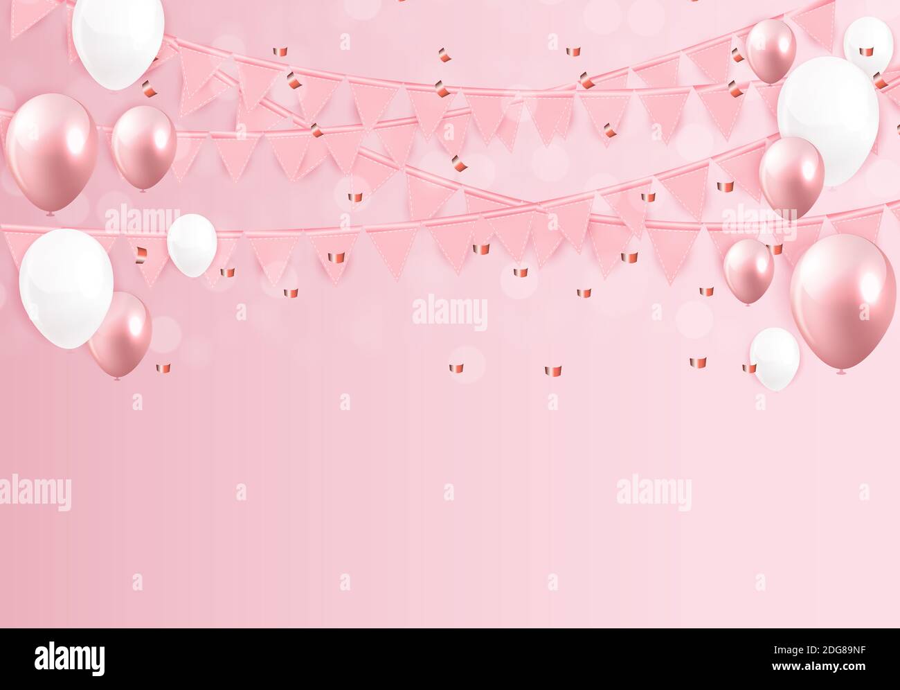 Glossy Happy Birthday Balloons Background Illustration Stock Photo - Alamy