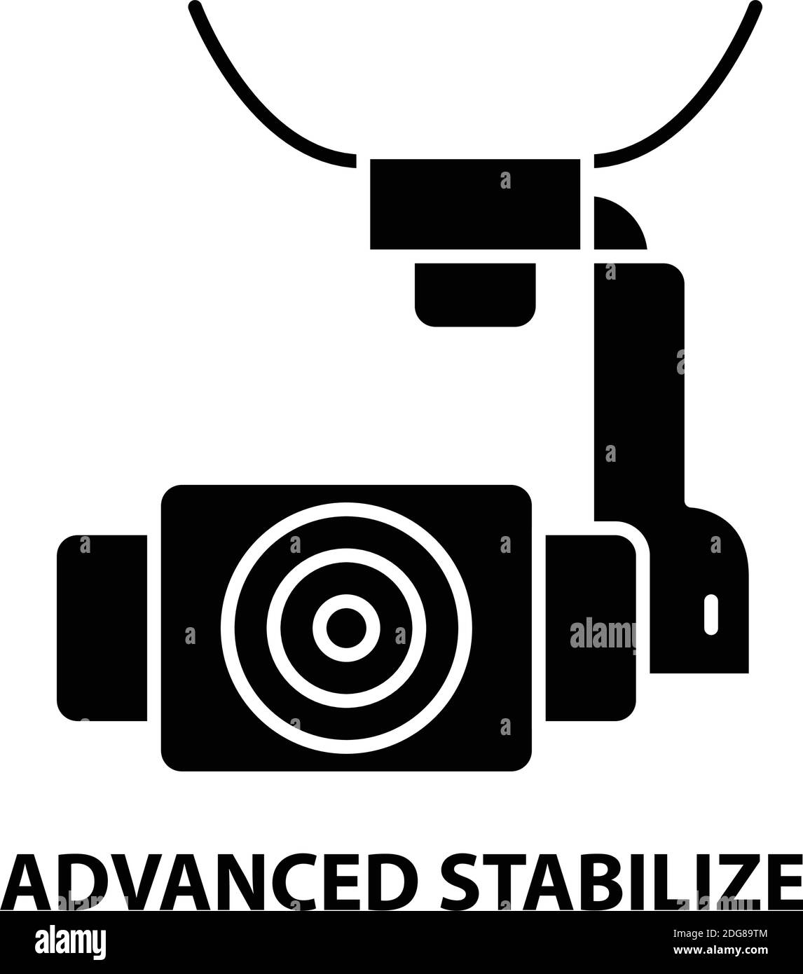 advanced stabilize icon, black vector sign with editable strokes ...