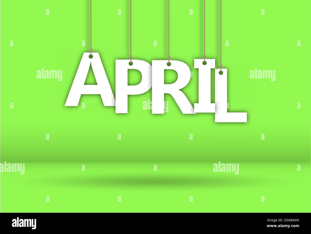 APRIL. The word consists of letters hanging on a rope. Stock vector ...