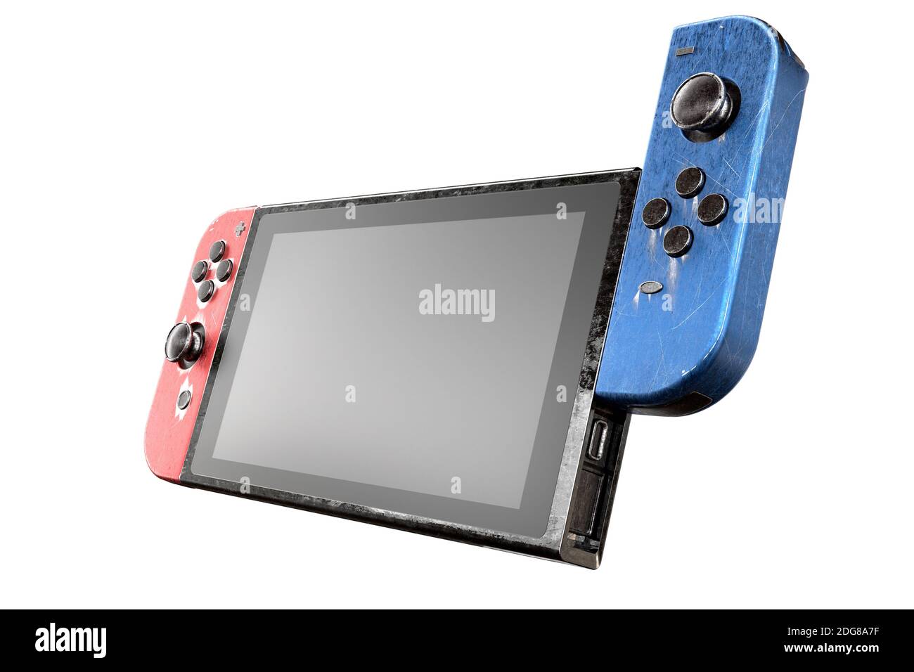 Conceptual used video game controllers attached to touch screen with ...