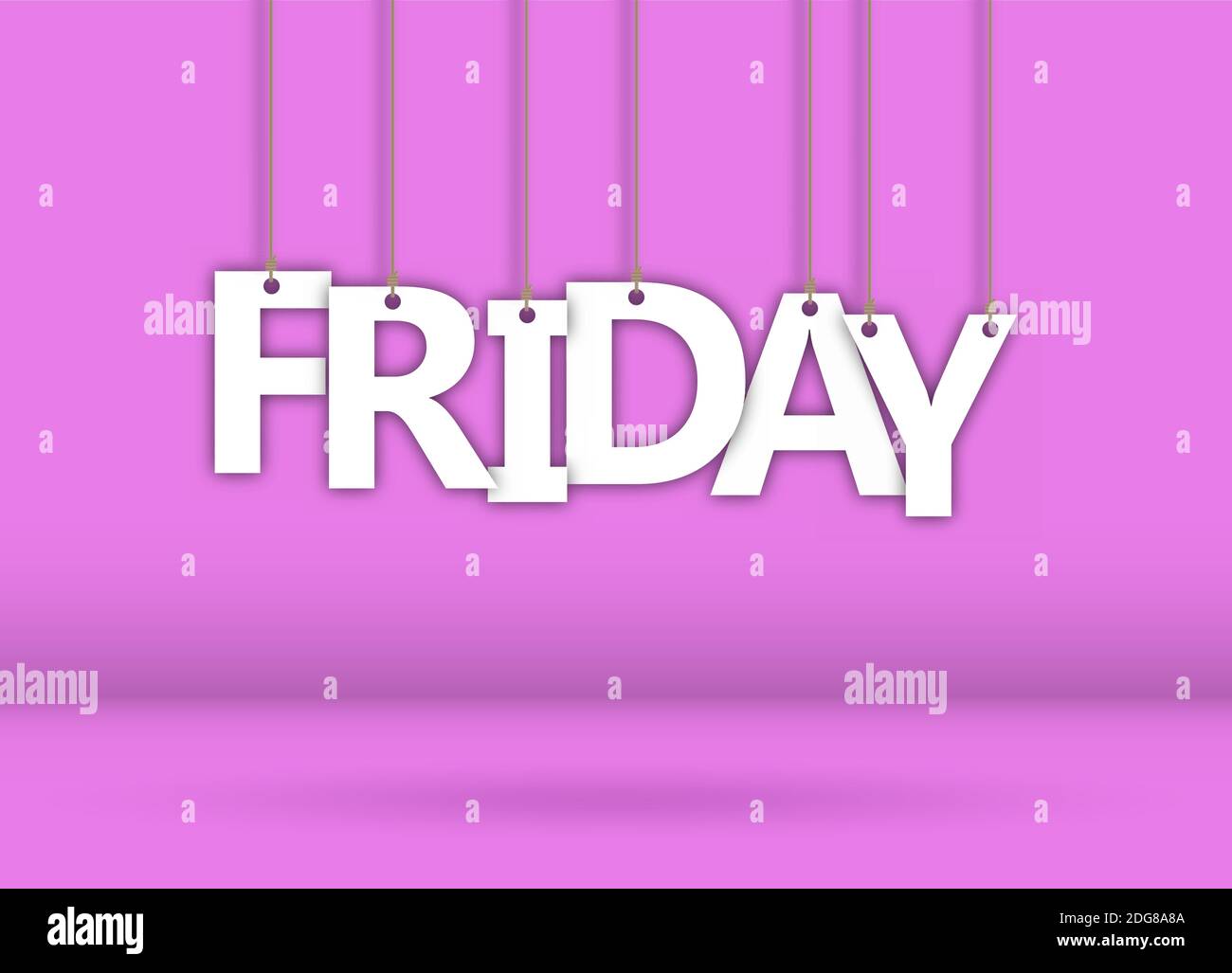 FRIDAY. The word consists of letters hanging on a rope. Stock vector ...